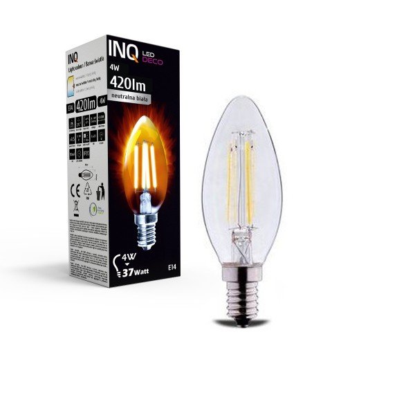 Żarówka LED INQ Deco LDB020NW, E14, 4 W, biała neutralna - INQ | Sklep ... Żarówka LED INQ Deco LDB020NW, E14, 4 W, biała neutralna - INQ | Sklep ...