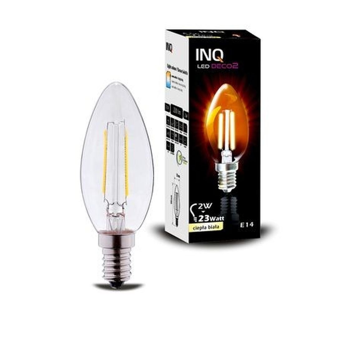 Żarówka LED INQ Deco Świeczka Edison LDB010WW, E14, 2 W - INQ | Sklep ... Żarówka LED INQ Deco Świeczka Edison LDB010WW, E14, 2 W - INQ | Sklep ...