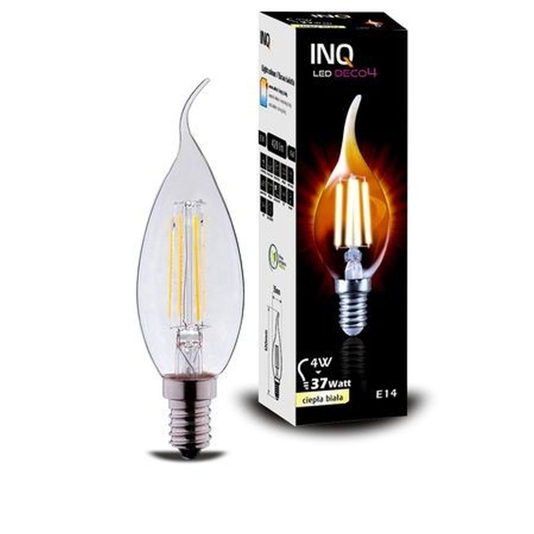 Żarówka LED INQ Deco Świeczka Edison LDB040WW, E14, 4 W - INQ | Sklep ... Żarówka LED INQ Deco Świeczka Edison LDB040WW, E14, 4 W - INQ | Sklep ...