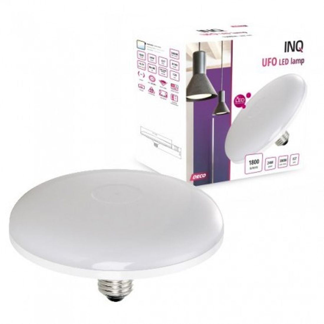 Żarówka LED INQ Deco Ufo LR39WW, E27, 24 W - INQ | Sklep EMPIK.COM Żarówka LED INQ Deco Ufo LR39WW, E27, 24 W - INQ | Sklep EMPIK.COM