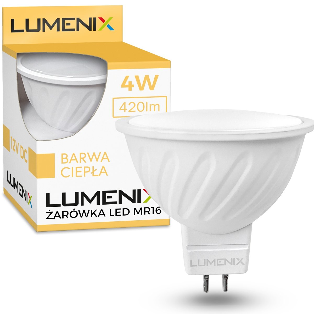 Żarówka LED SMD MR16 12V DC 4W 40W 420lm CIEPŁA - DLed | Sklep EMPIK.COM