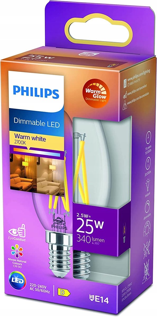 Żarówka Philips LED Candle & Lustre E14 25W - Philips | Sklep EMPIK.COM