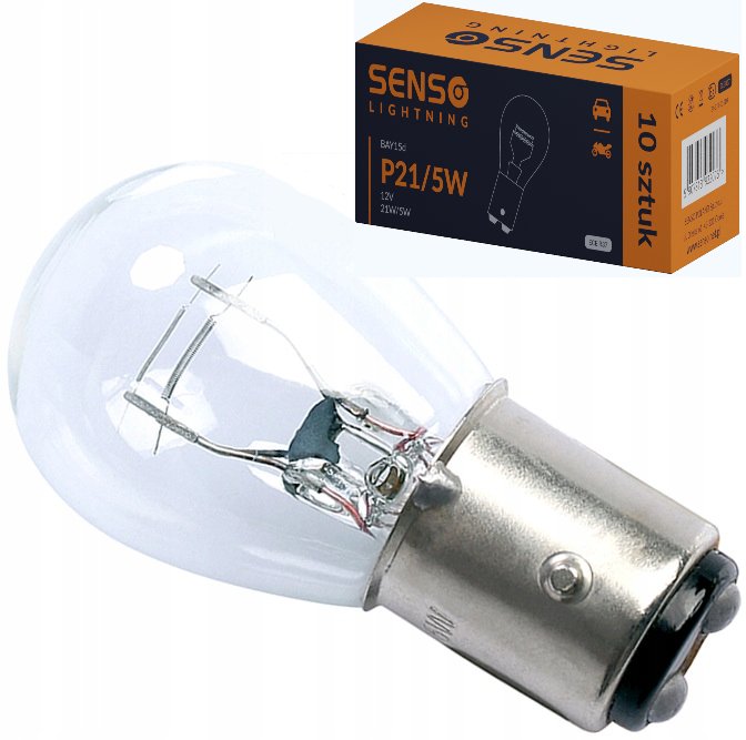 ŻARÓWKA SENSO P21/5W 12V HOMOLOGACJA E4 - SENSO | Motoryzacja EMPIK