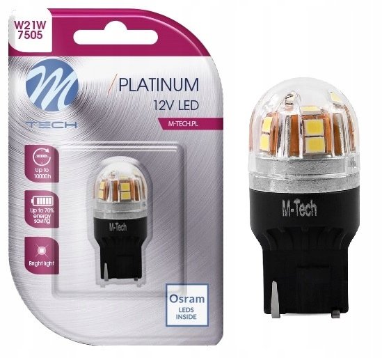 Żarówka W21w Led Osram M-tech T20 7505 Retrofit 12/24v White Canbus ...