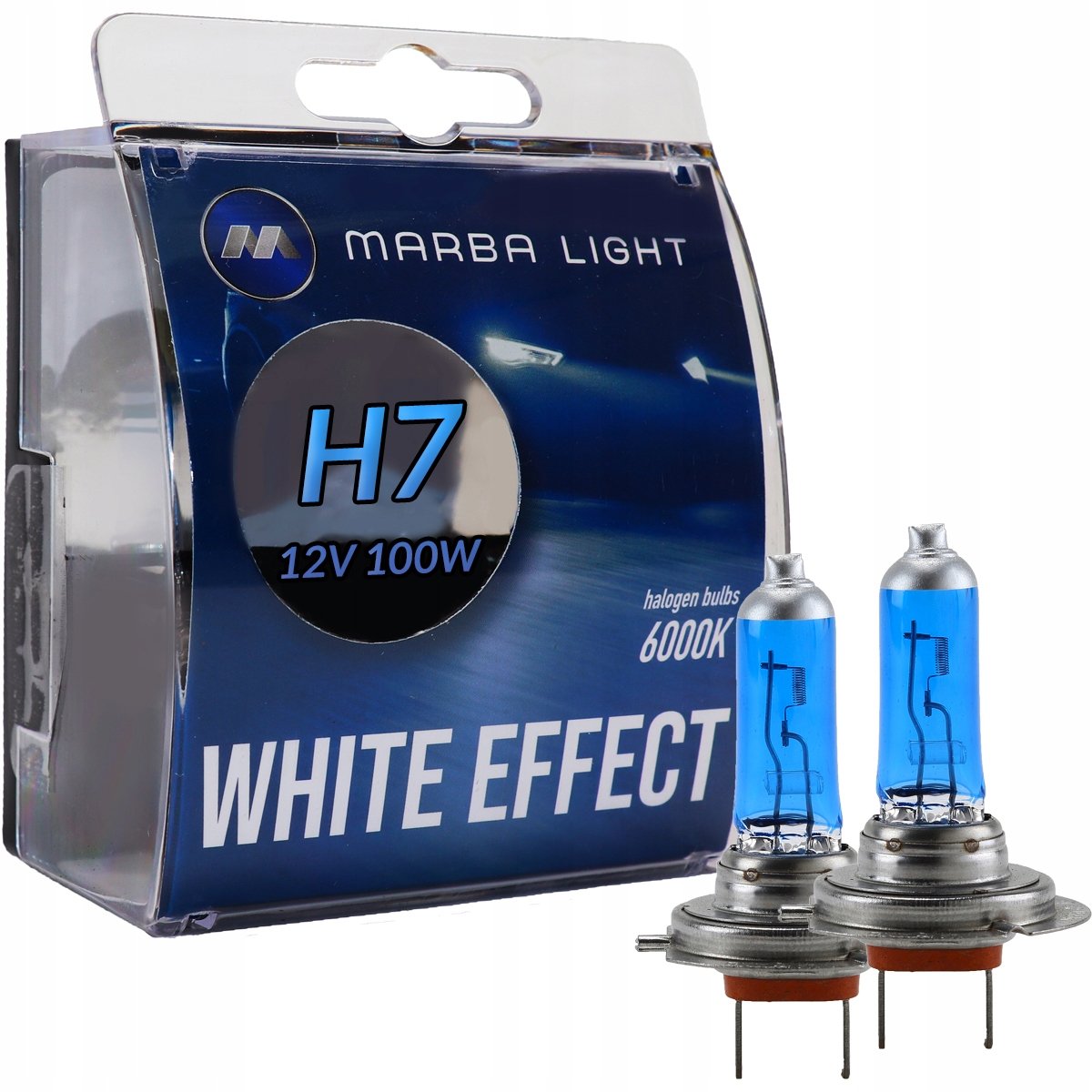 Żarówki H7 12V 100W White effect Super śnieżne białe światło Xenon 2 ...