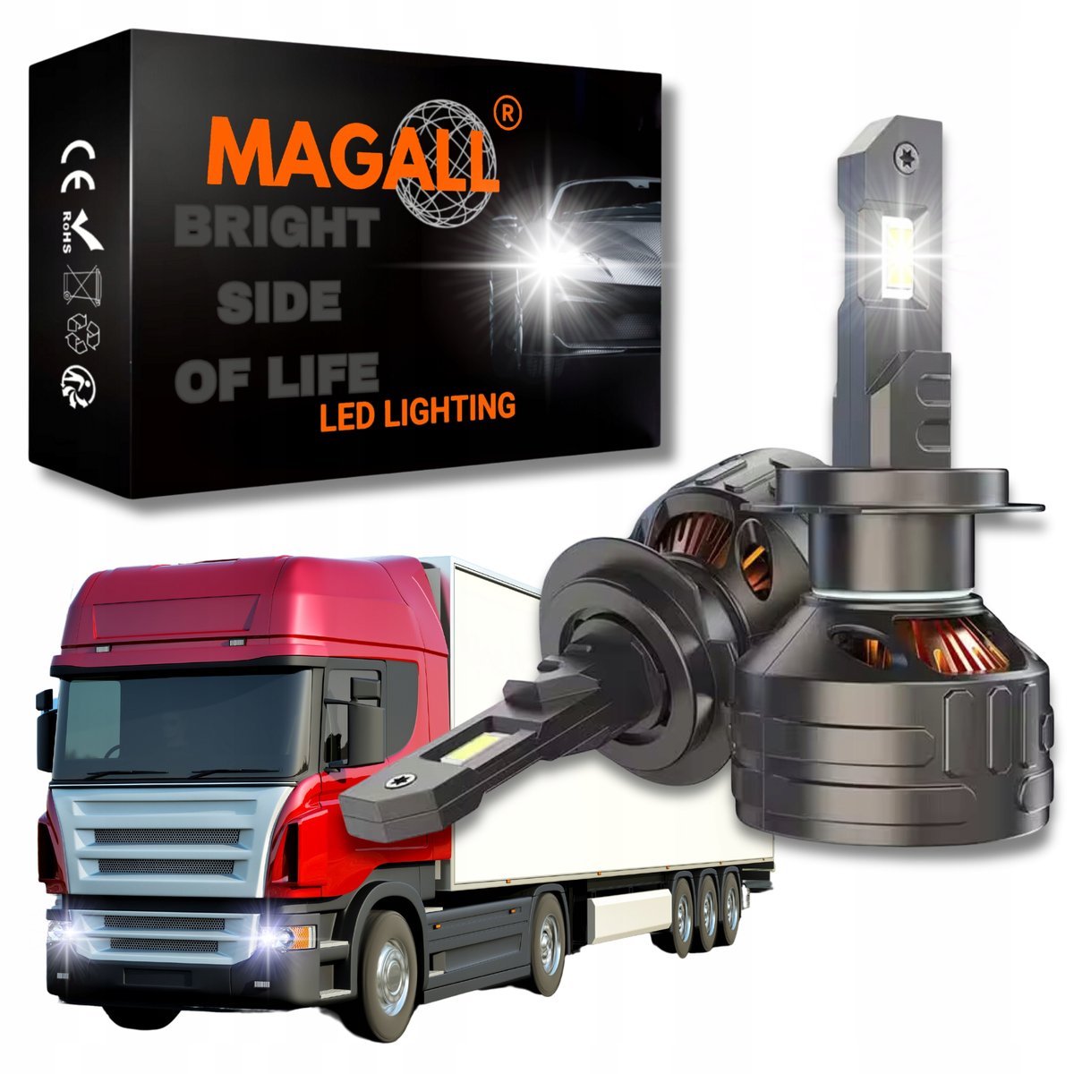 ŻARÓWKI LED 24V H7 TIR CANBUS MAGALL KRONOS BARDZO MOCNE BIAŁE 36000LM ...