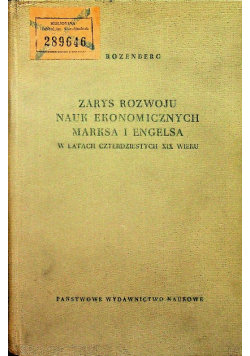 Zarys rozwoju nauk ekonomicznych Marksa i Engelsa - | Książka w Empik