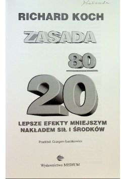 Zasada 80 20 - Richard Koch | Książka w Empik