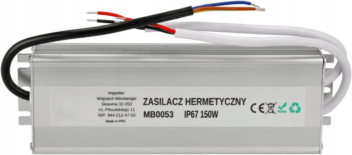 Zasilacz 12V 150W 12,5A Do Taśmy LED Hermetyczny Wodoszczelny IP67 - Berge | Sklep EMPIK.COM