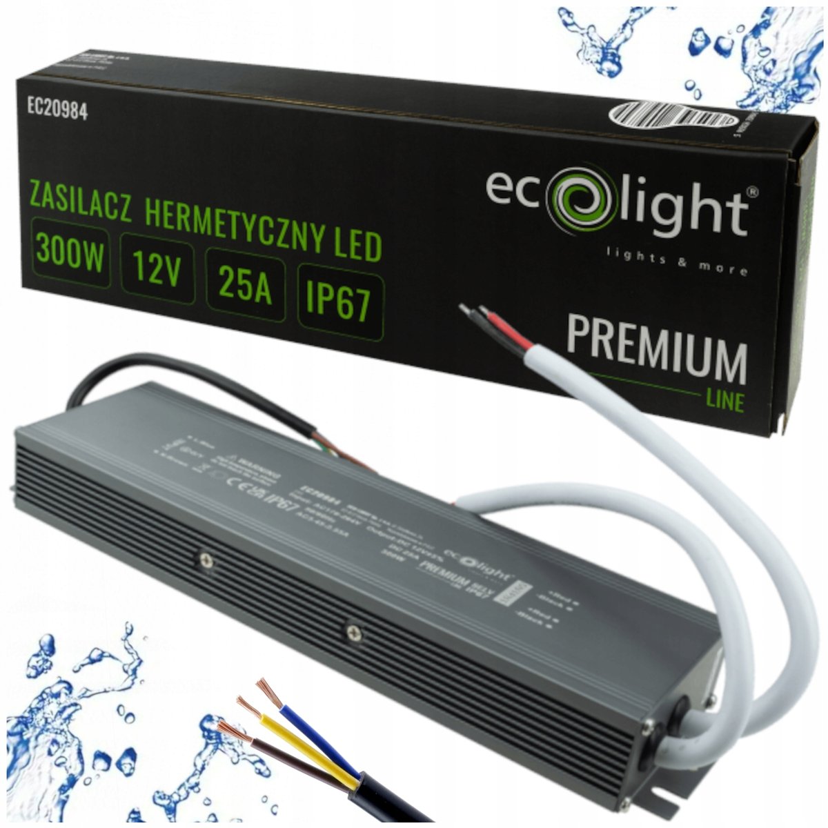 Zasilacz 12V LED Hermetyczny 300W 25A Transformator Wodoszczelny PREMIUM - Ecolight | Sklep ...
