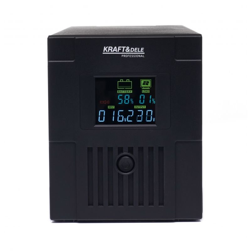 Zasilacz awaryjny UPS 2000VA 1200W wyświetlacz LCD 9AHx2 - Kraft&Dele ...