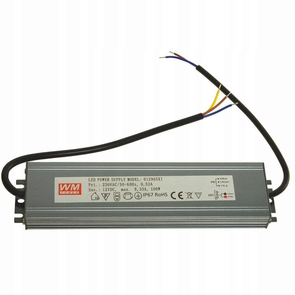 Zasilacz Led 12V 100W Slim Napięciowy Ip67 Alumini - Brolux | Sklep ...