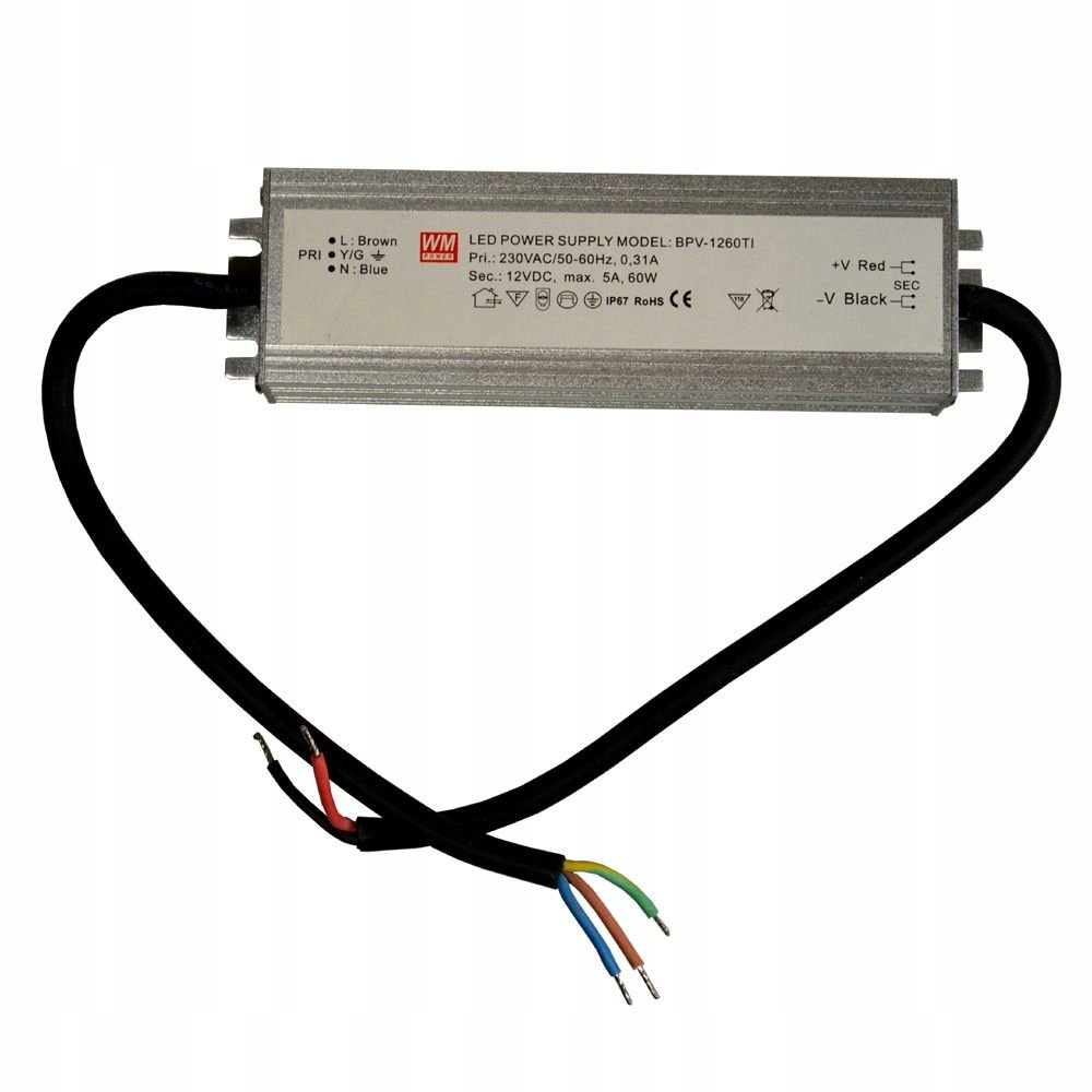 Zasilacz Led 12V 60W Napięciowy Ip67 Aluminium - Bowi | Sklep EMPIK.COM