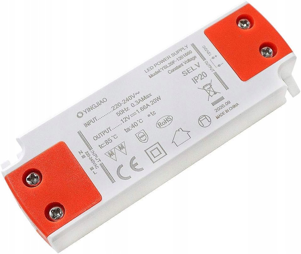 Zasilacz LED 4vwin Transformator 12V DC 20W Paski GU10 G4 do żarówek ...