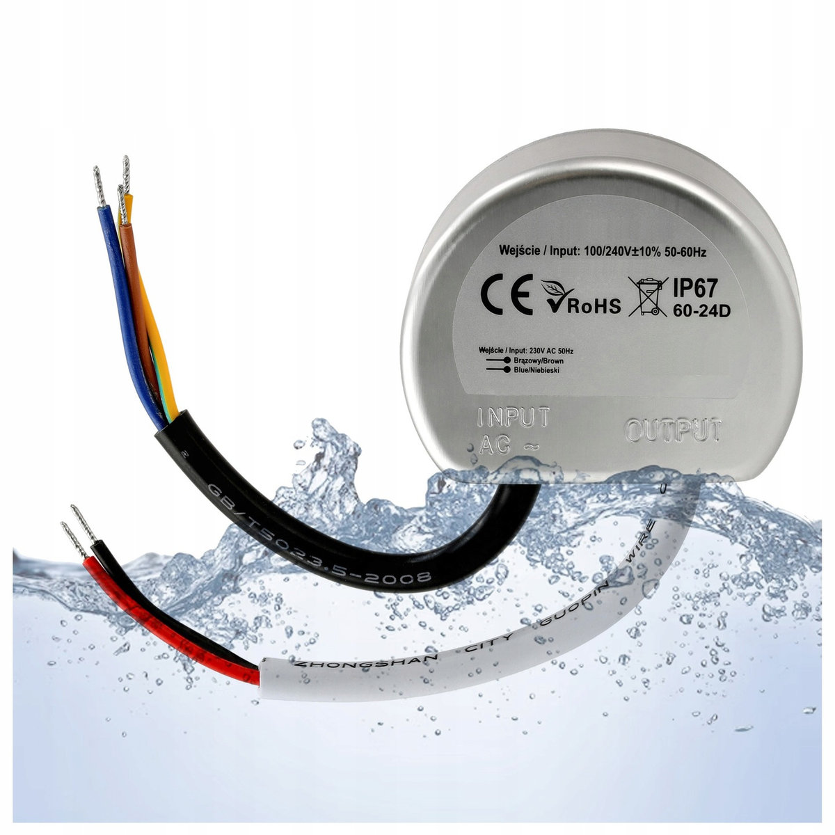 Zasilacz LED Do Puszki 12V 25W 2,08A IP67 Dopuszkowy Hermetyczny Do ...