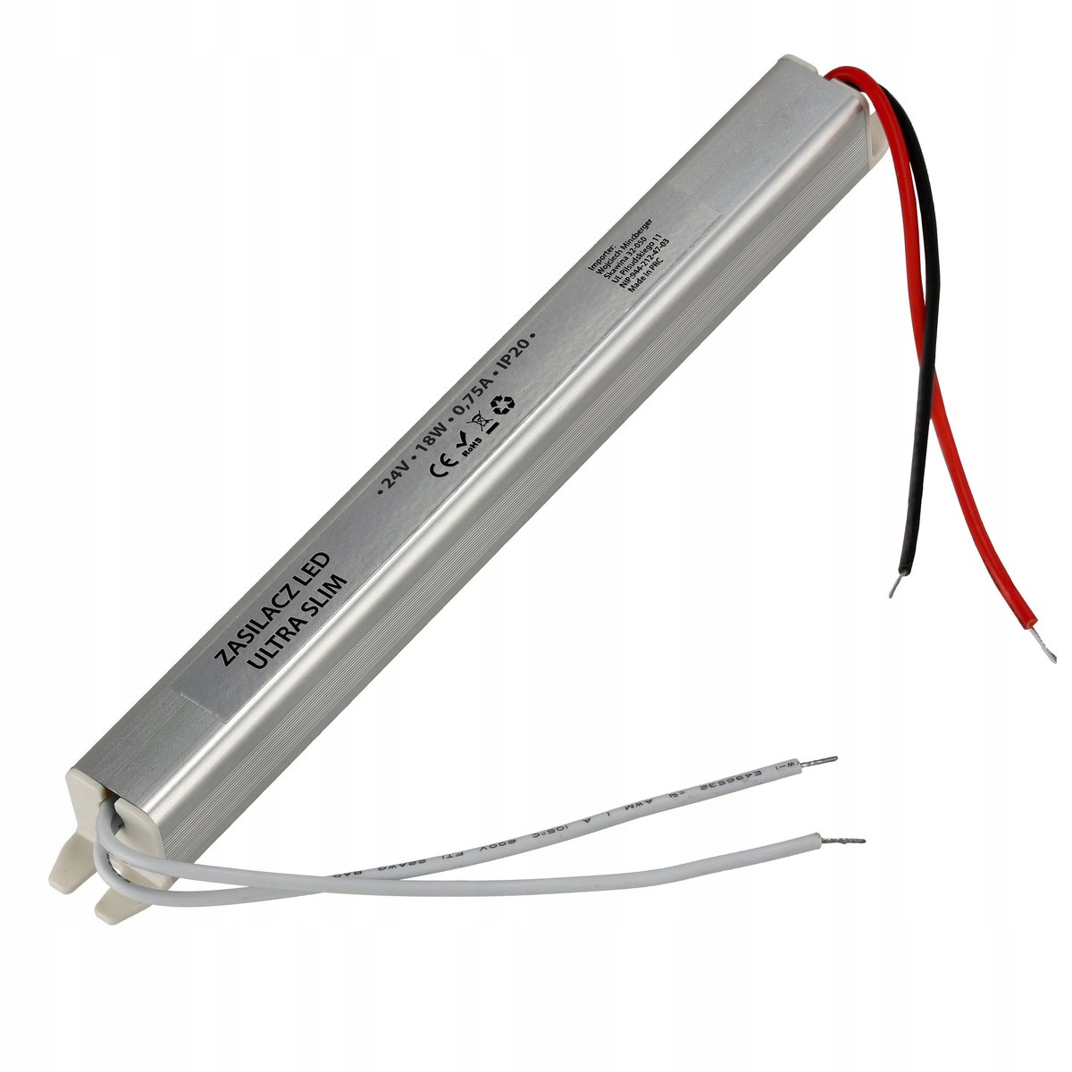 Zasilacz LED Napięciowy 24V 18W 0,75A Montażowy Meblowy Do Taśm LED COB ...