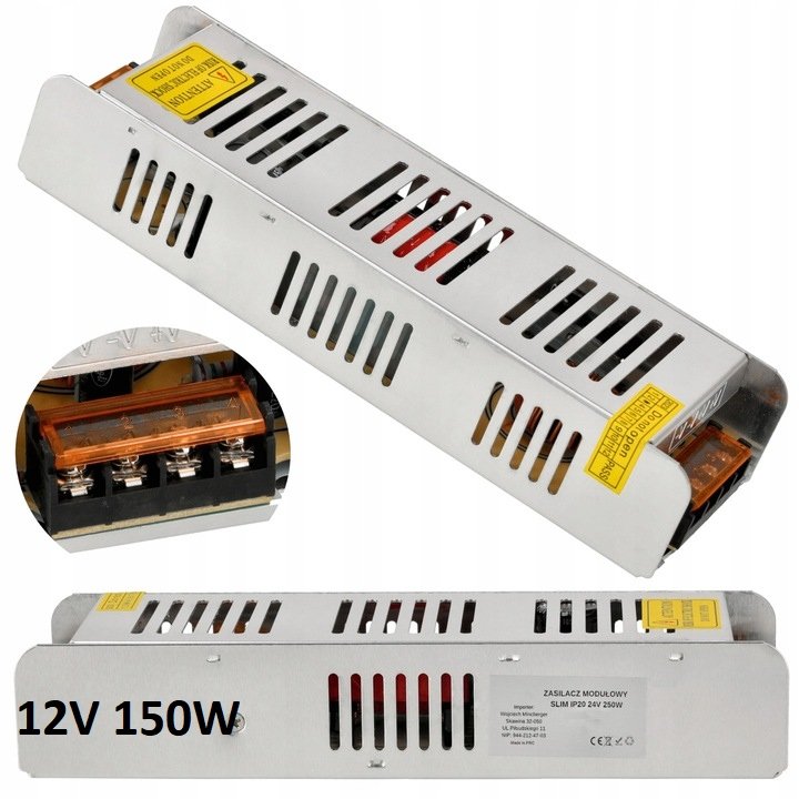 Zasilacz montażowy 12V 12.5A 150W do LED modułowy IP20 transformator DC ...