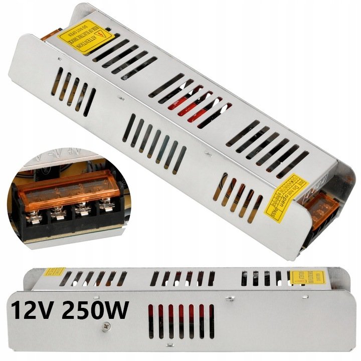 Zasilacz montażowy 12V 20A 250W do LED modułowy IP20 transformator DC ...