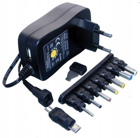 Zasilacz regulowany 3-12V 2A wtyk od 0,7 do 2,5mm + micro USB - Inna ...
