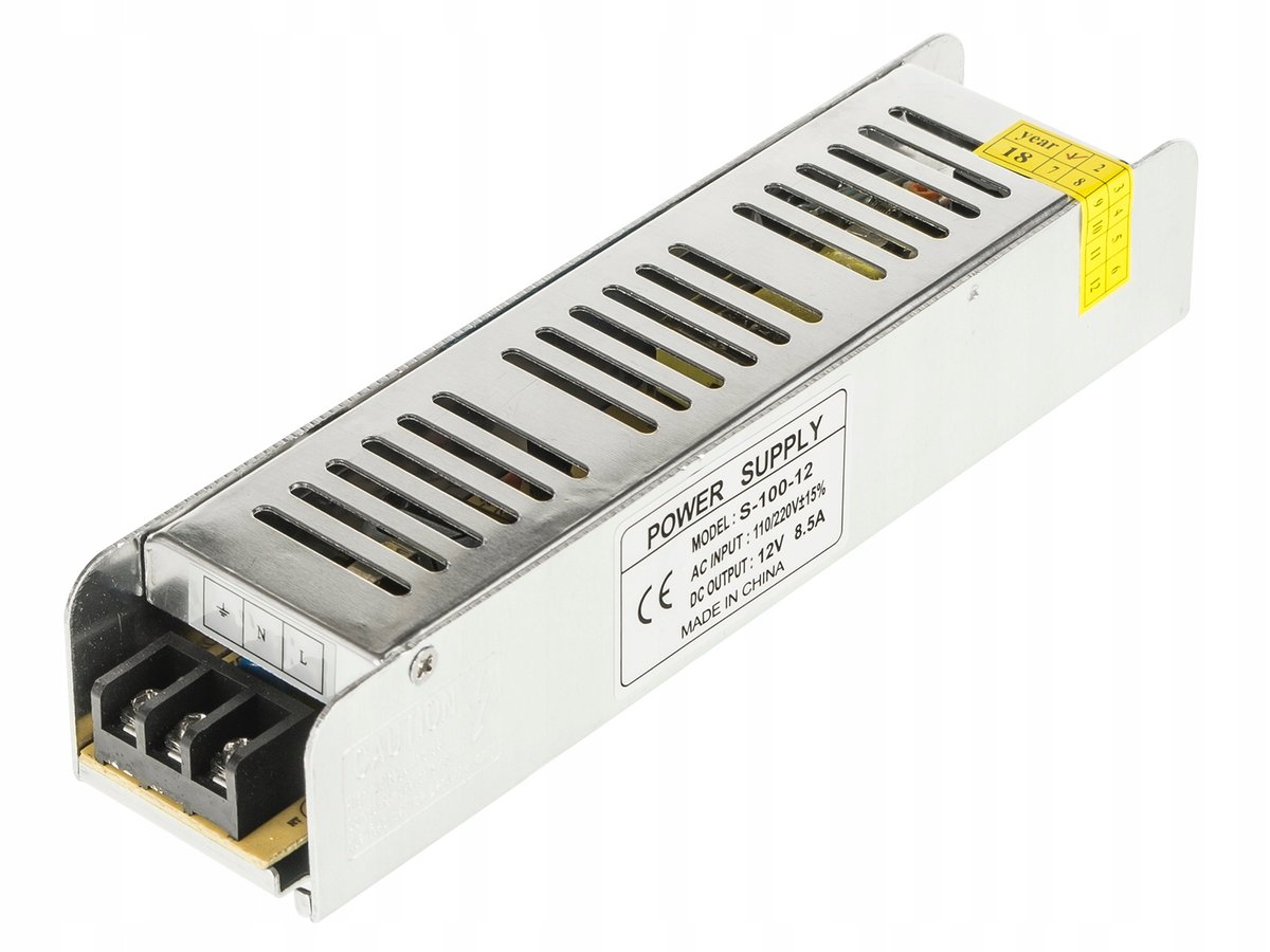 Zasilacz Transformator 12V 100W 8,3A Montażowy SLIM Do Taśmy LED - SuperLed | Sklep EMPIK.COM