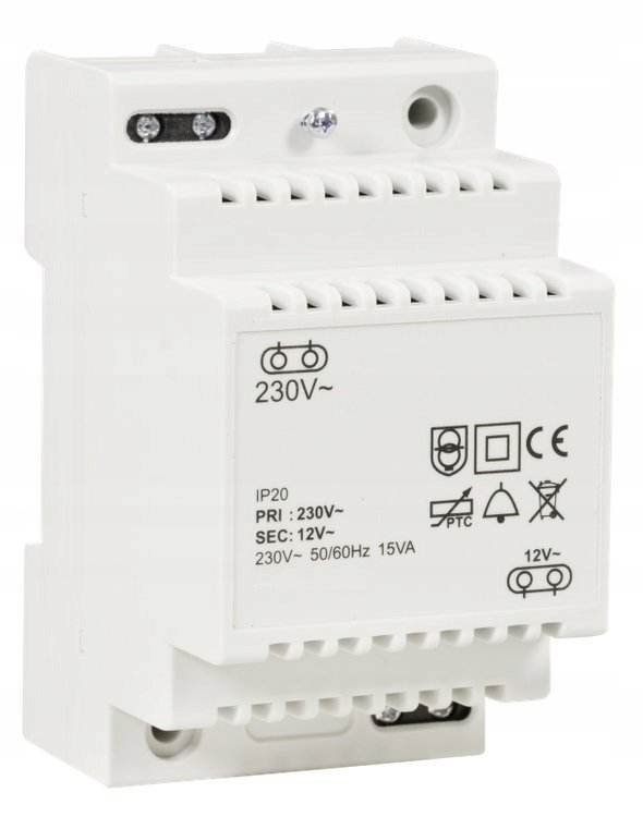 Zasilacz Transformator Elektrozaczepu Domofonu 12V Ac 1.25A Na Szynę ...