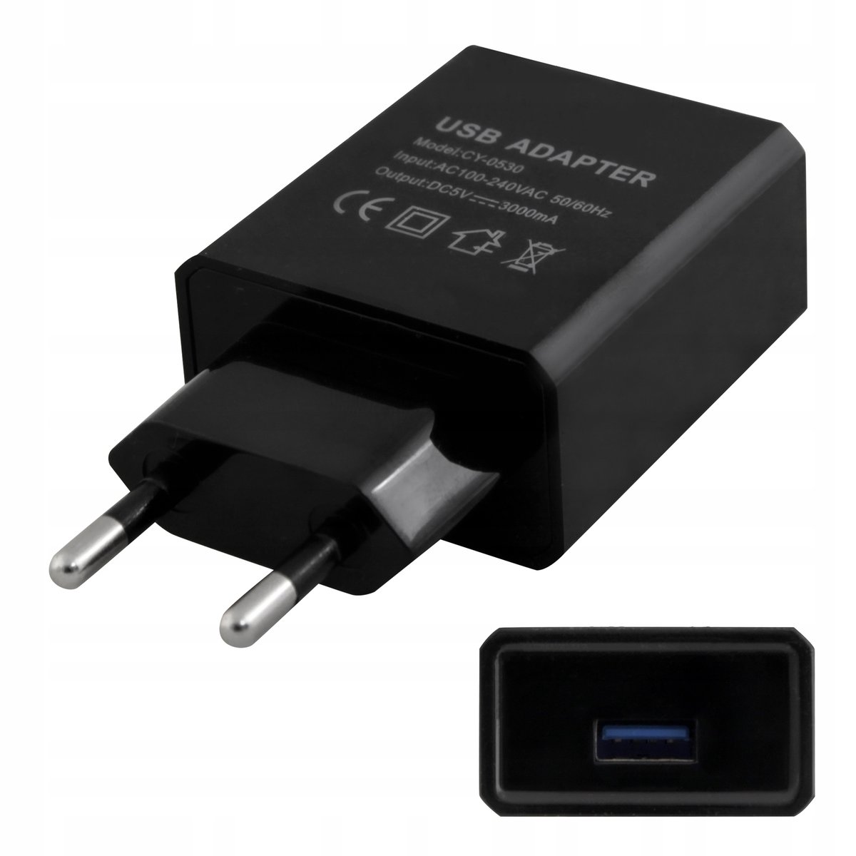 Zasilacz wtyczkowy ładowarka sieciowa kostka do telefonu USB 5V/3A DC ...