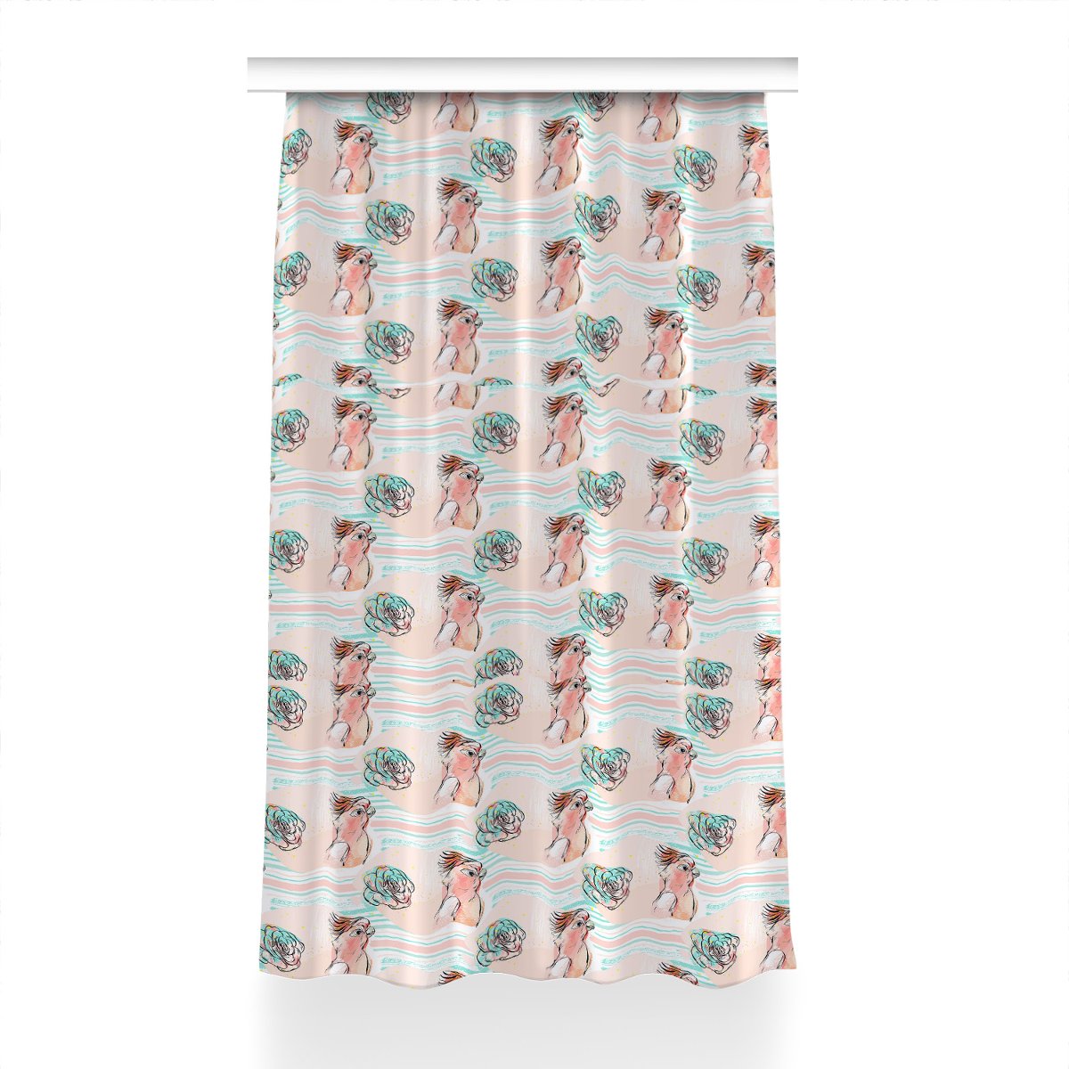 Zasłona klasyczna z grafiką Różowe papugi 150x230, Fabricsy - Fabricsy ...