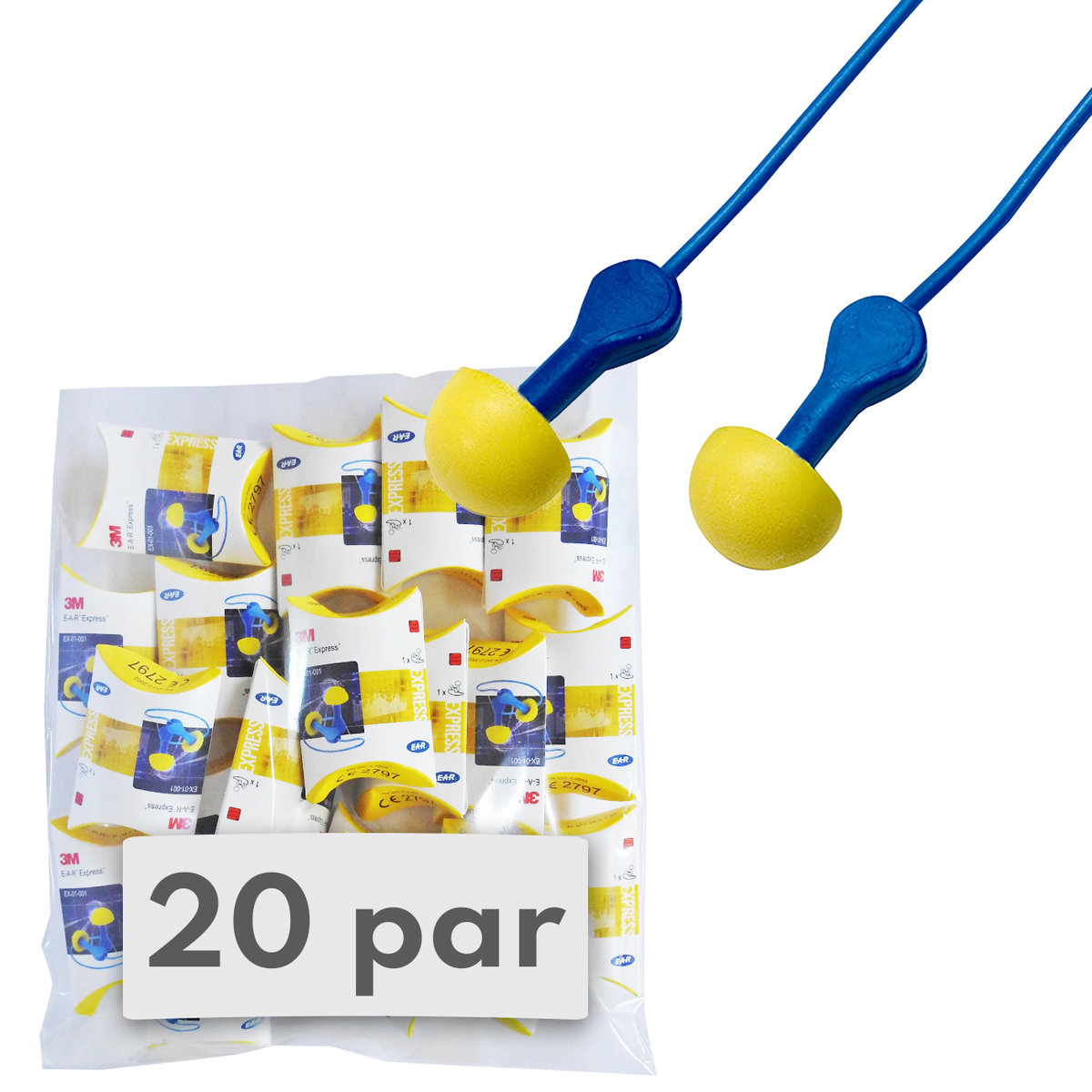 Zatyczki do Uszu Ear Express z żyłką 20 par, wyciszające - Inna marka | Sklep EMPIK.COM