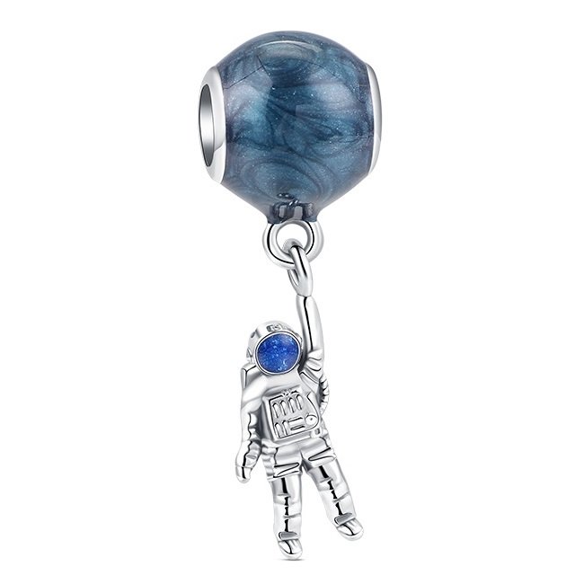 Zawieszka Charms Srebro 925 Koralik Astronauta Z Planetą - Sfera Damska | Moda Sklep EMPIK.COM