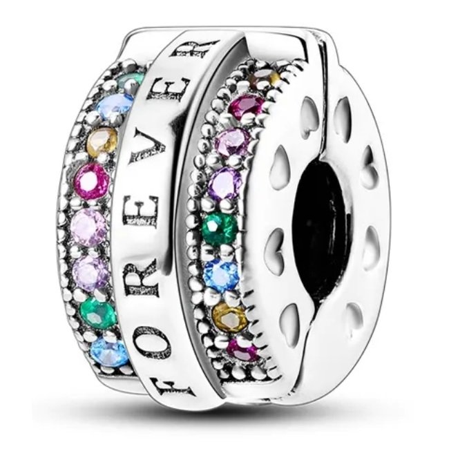 Zawieszka Charms SREBRO 925 Koralik do PANDORA Klips Separator Bloker Love Forever - Sfera ...