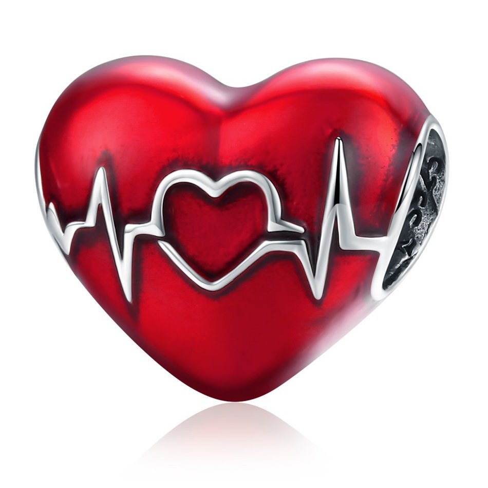 Zawieszka SREBRO 925 Charms koralik do PANDORA Czerwone Serce Rytm ...
