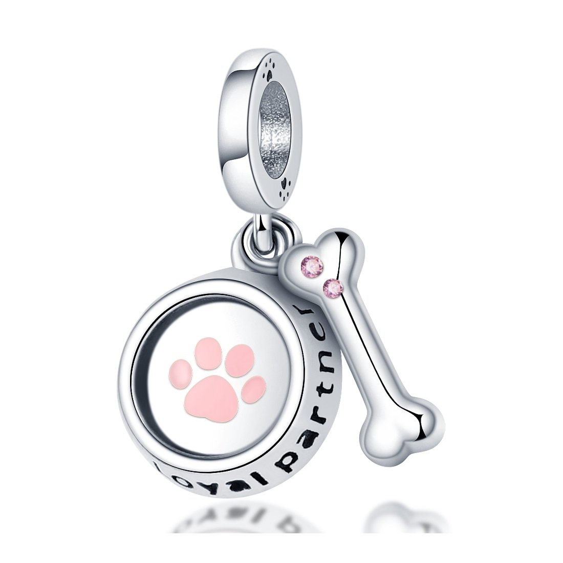 Zawieszka SREBRO 925 Charms koralik do PANDORA Miska Psa Kość Łapa ...