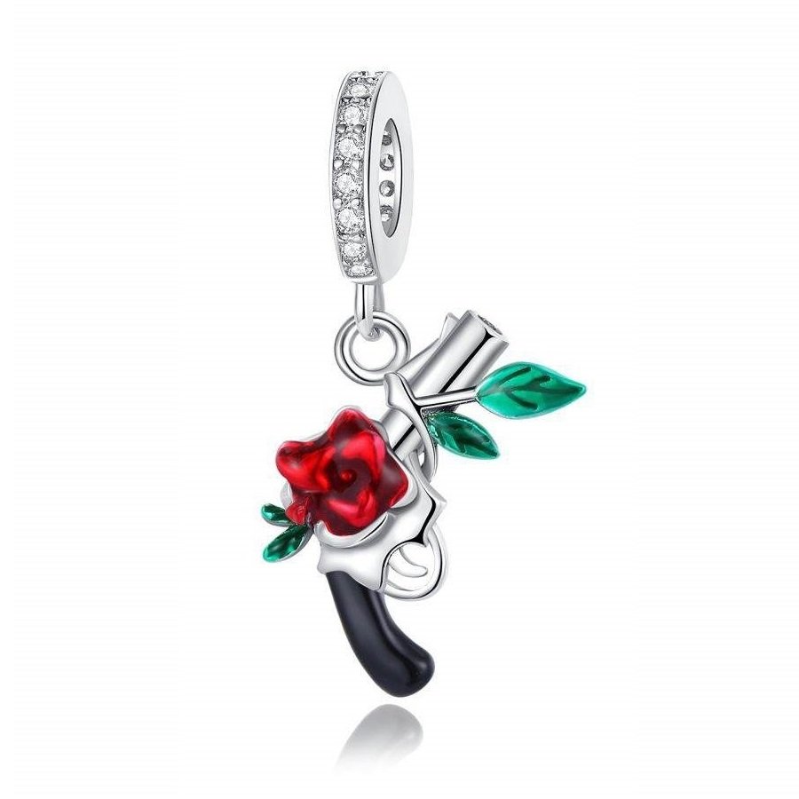 Zawieszka SREBRO 925 Charms koralik do PANDORA Pistolet i Róża - Sfera ...