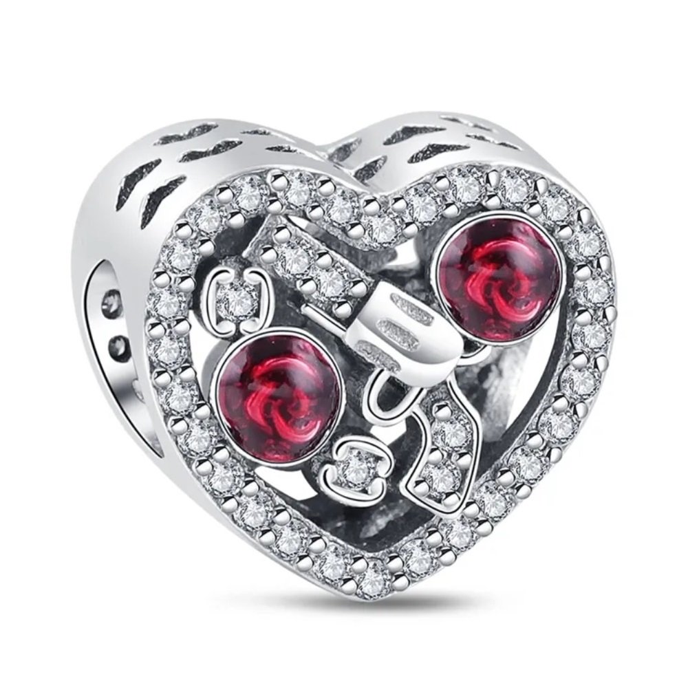 Zawieszka SREBRO 925 Charms koralik do PANDORA Serce Pistolet Róża ...