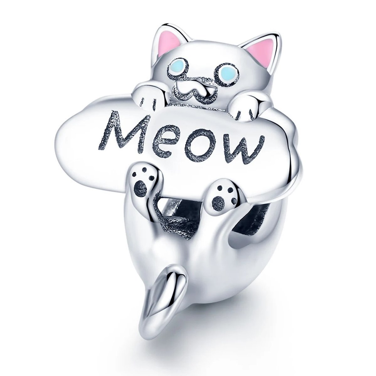 Zawieszka SREBRO 925 Charms koralik Kotek Meow - Sfera Damska | Moda ...