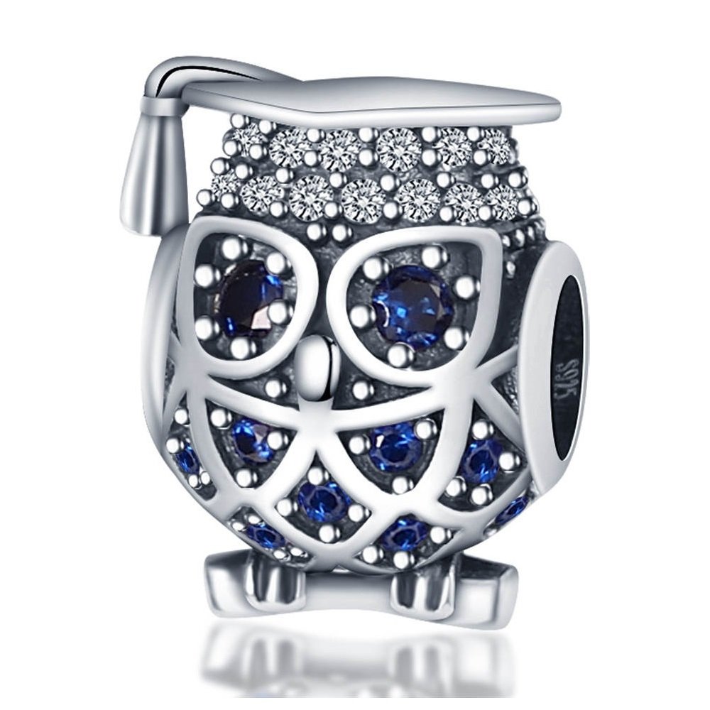 Zawieszka Srebro 925 Charms Koralik Sowa Absolwent - Sfera Damska | Moda Sklep EMPIK.COM