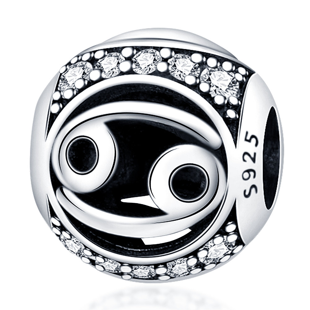 Zawieszka Srebro 925 Charms Koralik Znak Zodiaku Rak - Sfera Damska ...