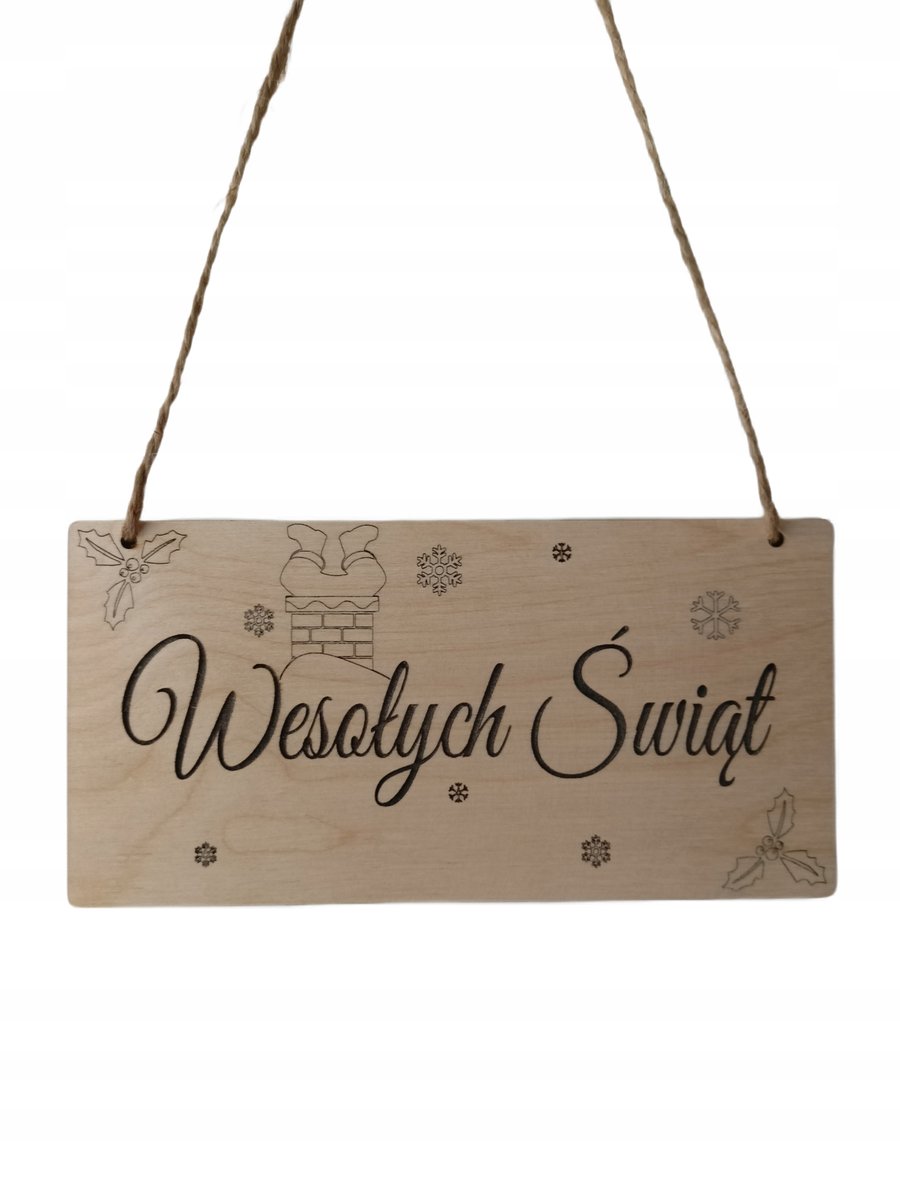 Zawieszka Wesołych Świąt Drewniana Dekoracja Świąteczna Ozdoba Prezent K227 - Inna marka | Sklep ...