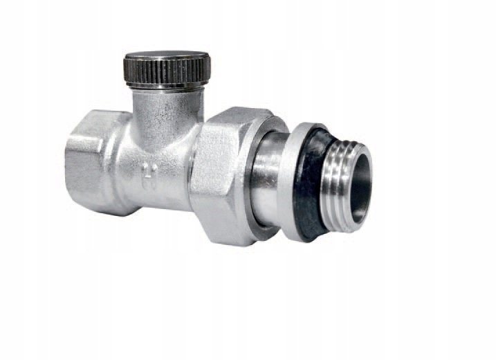 Zawór grzejnikowy odcinający prosty 1/2 uszczelnienie dławik ...