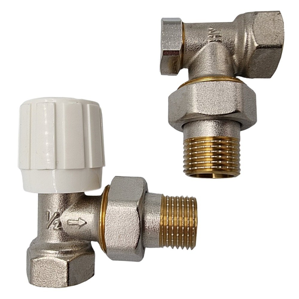 Zawór Grzejnikowy Zestaw Kątowy 1/2″ Zasilanie+Powrót Hydroland Zest ...