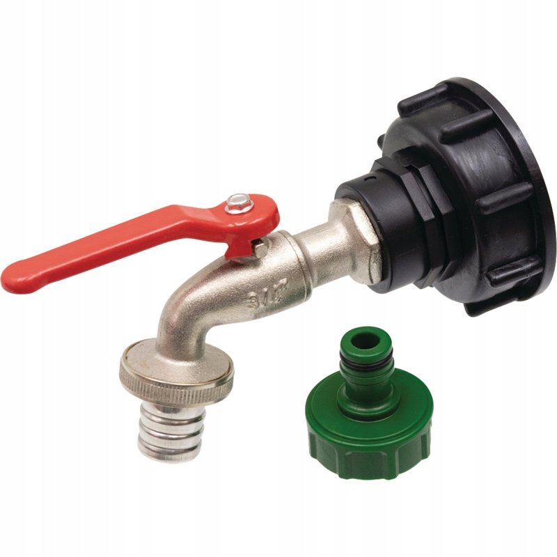 Zawór kran metalowy krótki S60x6 do MAUZERA IBC - GRANIT | Sklep EMPIK.COM