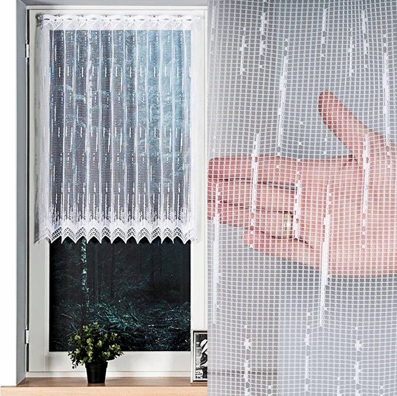 Zazdrostka żakardowa wzór 000146, wys.90cm kolor biały (na metry) - HomeDekorator | Sklep EMPIK.COM