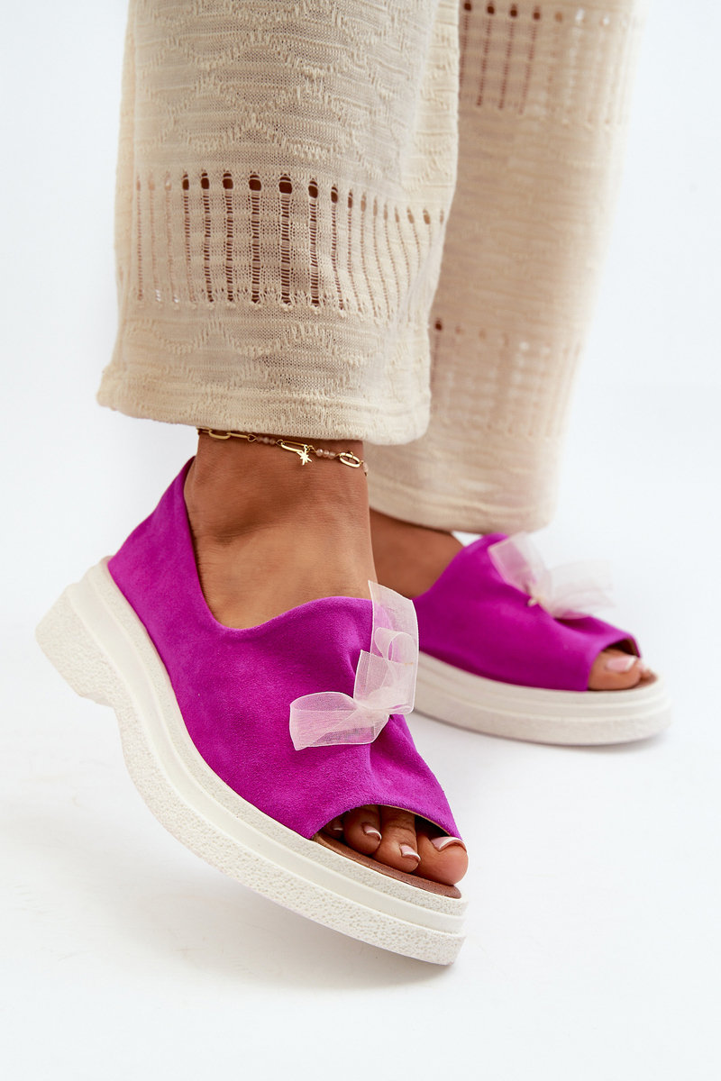 Zazoo 2939 Zamszowe Sandały Damskie Z Kokardką Fuksja-40 - Zazoo | Sport Sklep EMPIK.COM