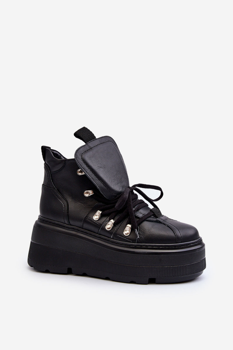 Zazoo 3416 Skórzane Damskie Buty Sportowe Czarne-37 - Inny producent ...