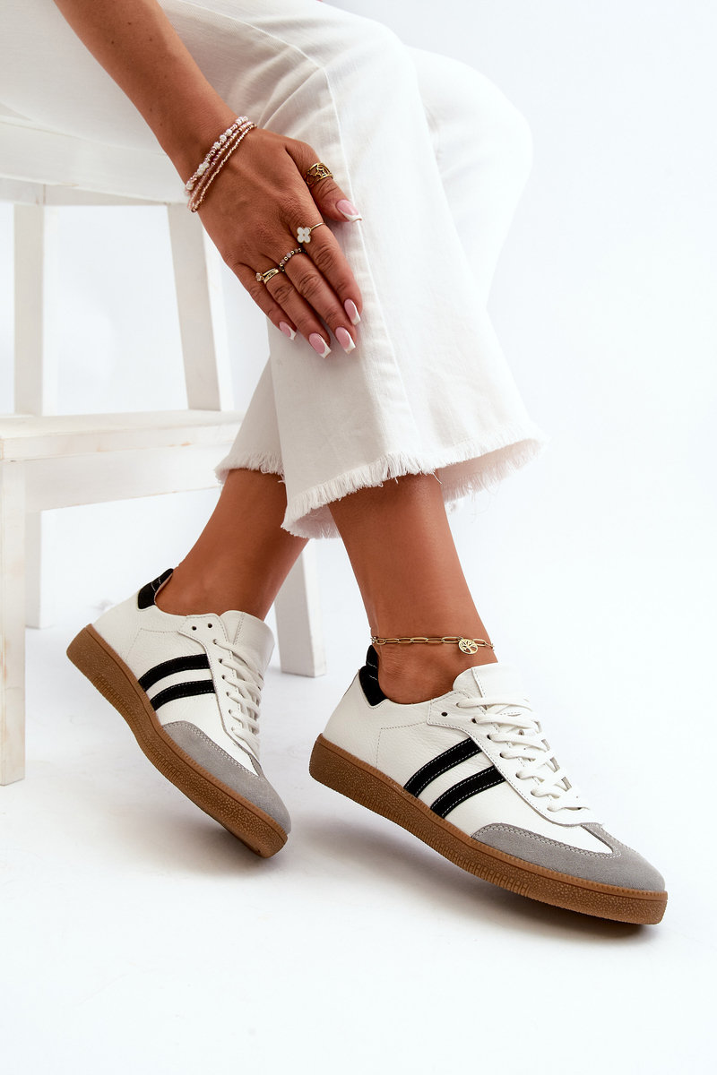 Zazoo N1068 Skórzane Niskie Sneakersy Damskie Białe-40 - Zazoo | Sport ...