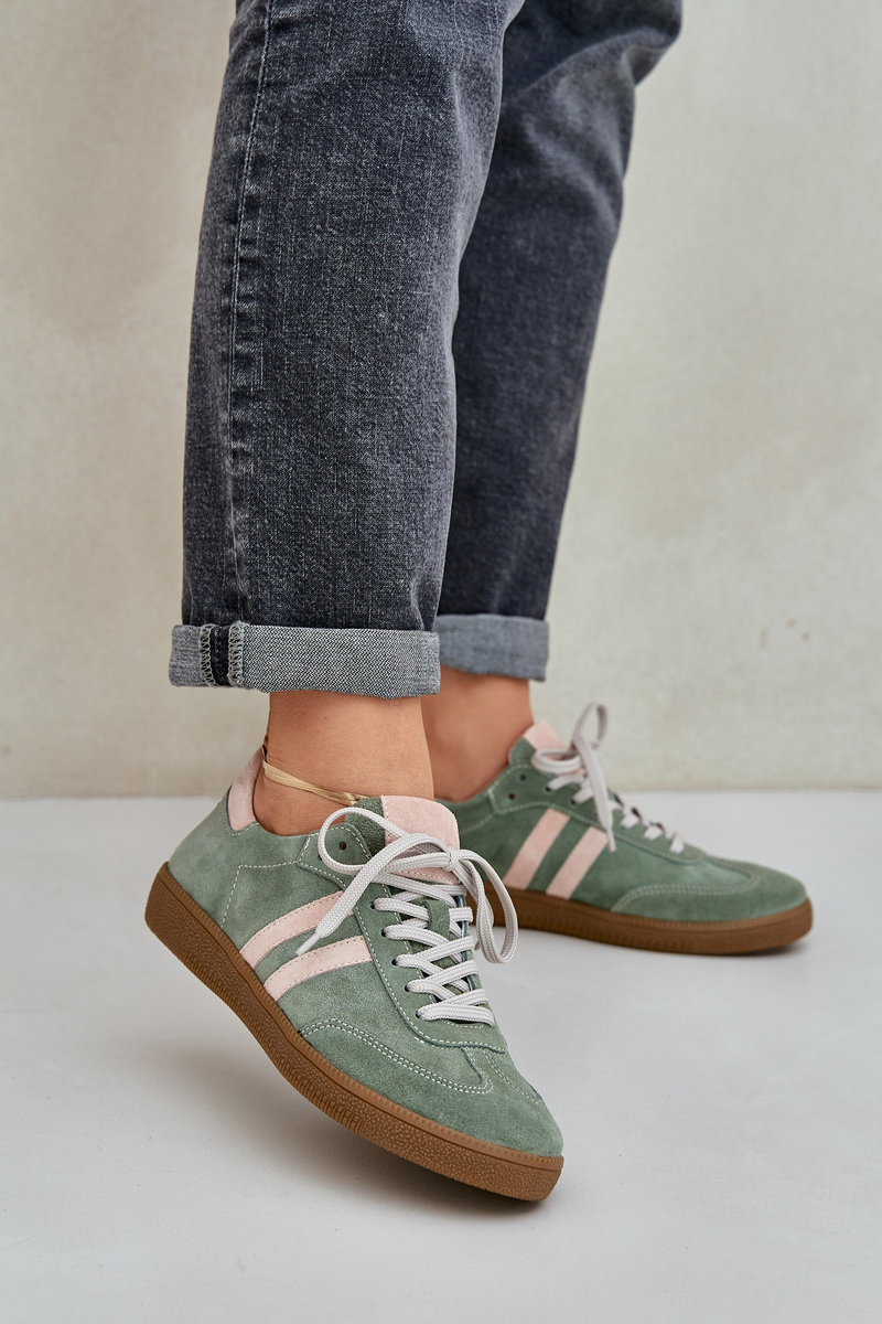 Zazoo N1068 Zamszowe Niskie Sneakersy Damskie Zielone-40 - Zazoo ...
