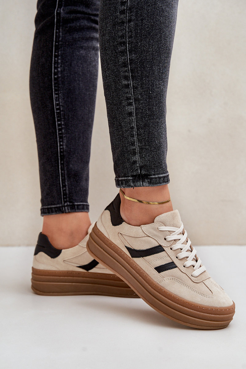 Zazoo N1176 Zamszowe Sneakersy Na Platformie Beżowe-41 - Zazoo | Sport ...