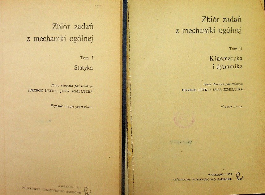 Zbiór zadań z mechaniki ogólnej Tom 1 i 2 - Opracowanie zbiorowe ...