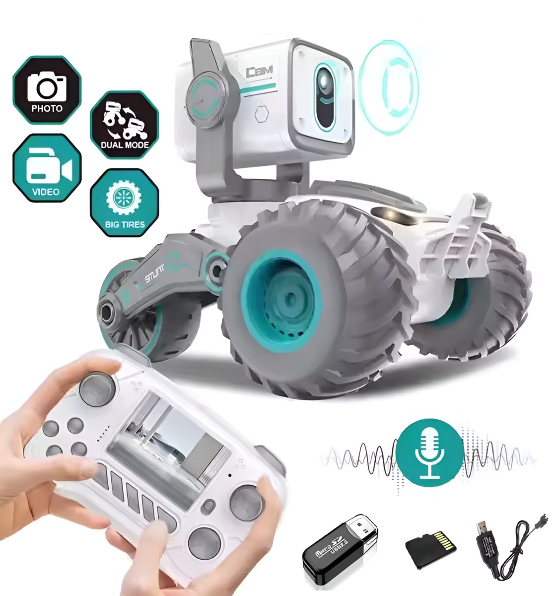 Zdalnie Sterowany Robot RC z Kamerą HD Stunt Car 360° - Inna marka ...