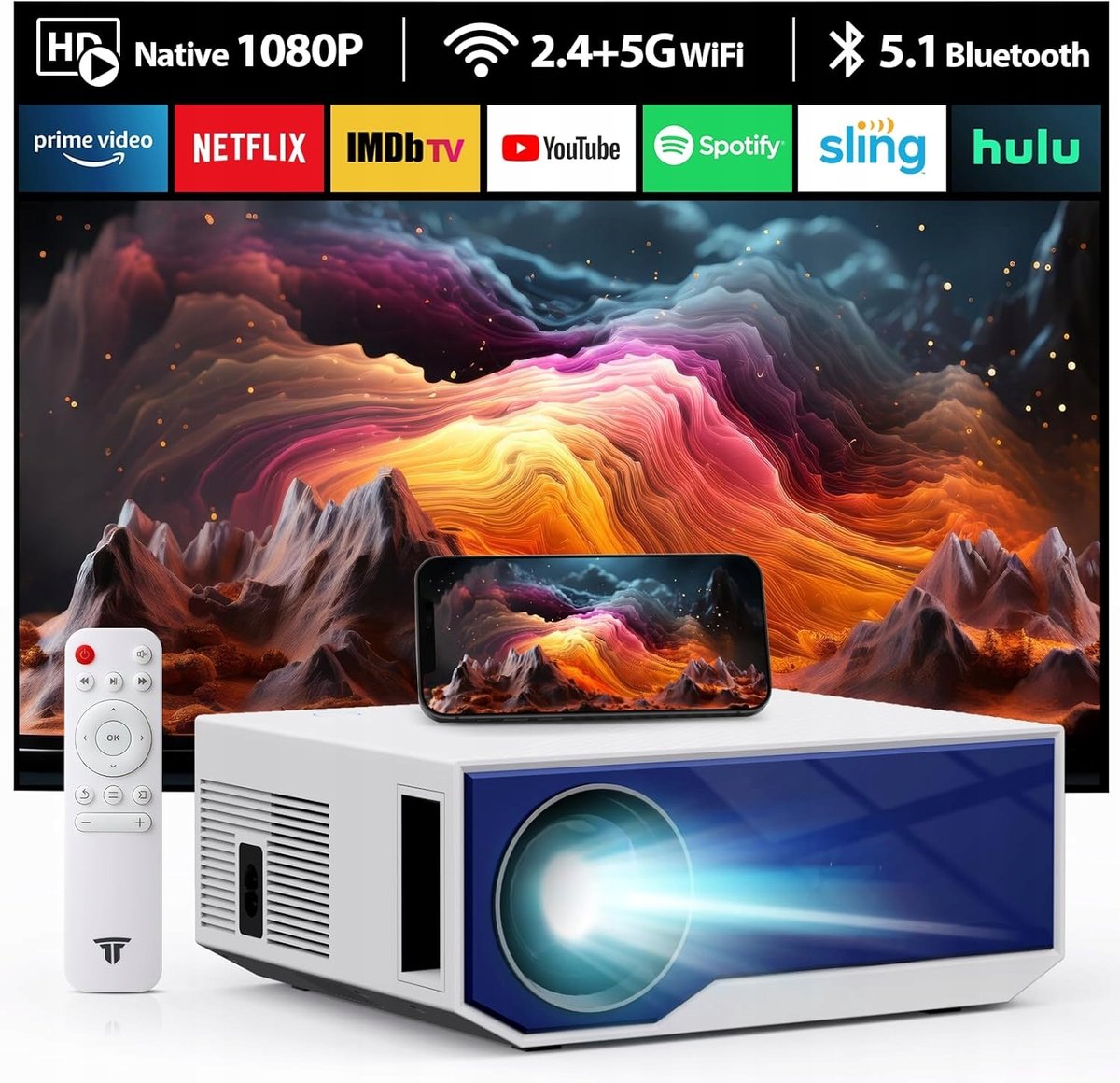 ZDK projektor 4K WiFi 20000 lumenów 300 cali kino domowe nowy 2024 - brak informacji | Sklep ...